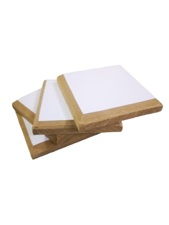 4-Inch Polywood Square Wooden Pieces for Curtain Pipe Brackets – Set of ...
