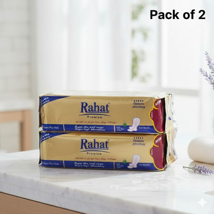 Rahat Premium Ladies Pads For Girls (Pack Of 2) 10 Super Plus Pads ...