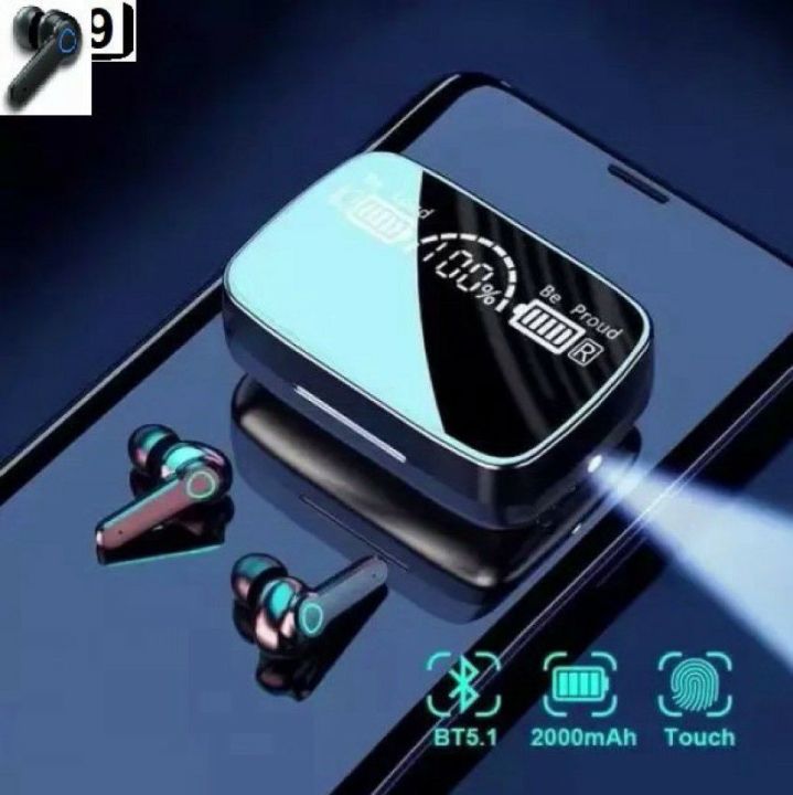 M19 TWS Digital Display 600mAh Big Battery Bluetooth headset/with Flashlight Earbuds Tws ...