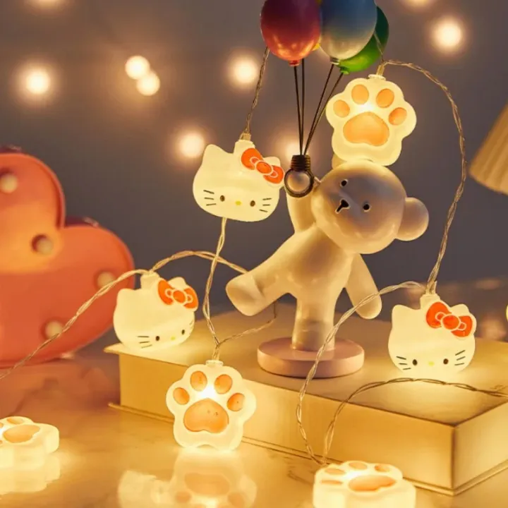 Kawaii Sanrio Hello Kitty Lights String Bedroom Battery Atmosphere ...