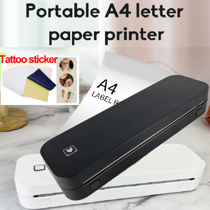 A4 Thermal Printer 203DPI Bluetooth Pocket Photo Document Printer Memo ...