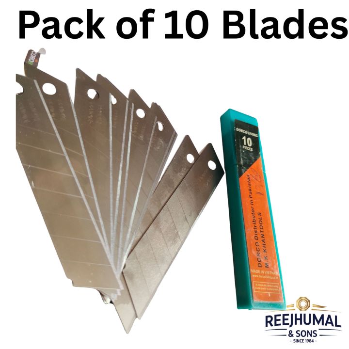 Pack of 10 Utility Cutter Blades | Sharp Replacement Blades for Paper ...