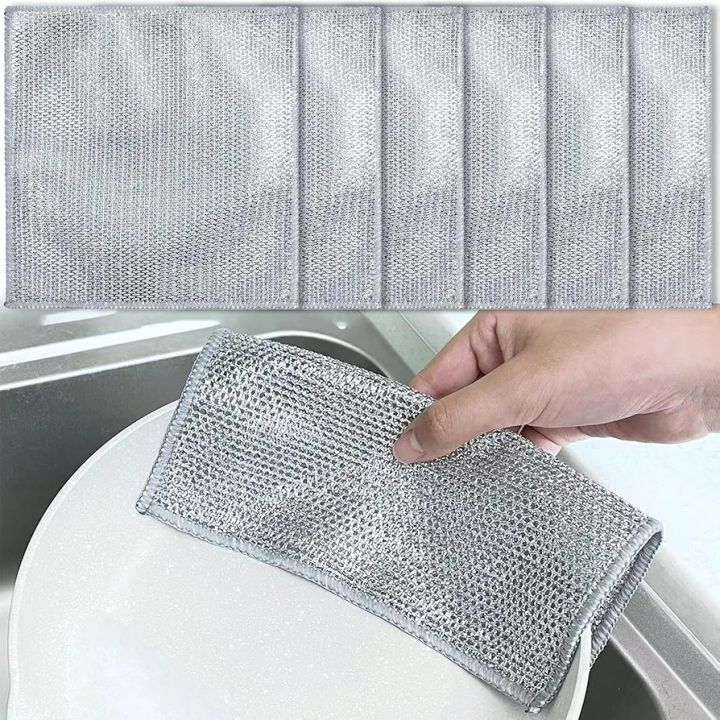 Multipurpose Wire Miracle Cleaning Cloths, Wire Dishwashing Rag, for ...