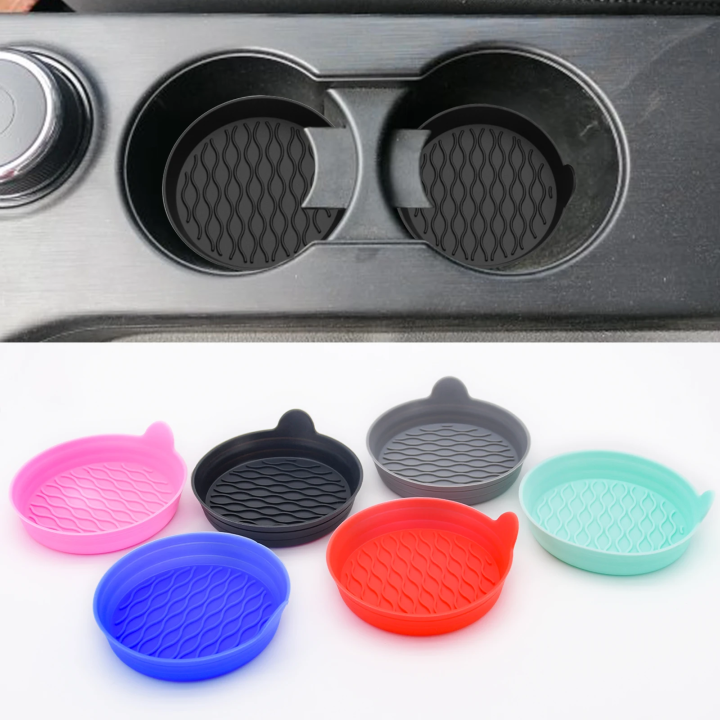 2pc silicone car coasters, GM anti-slip cup holder embedded jewelry ...