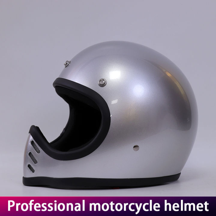 Retro Motorcycle Helmet Full Face Sharp Mouth Glass Steel Small Body ...
