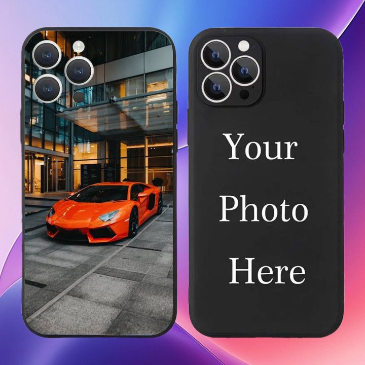 DIY Photo Customized Black Frosted Case For iPhone 16 16e 15 14 13 12 ...