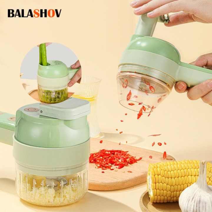 Multifunctional 4 In1 Electric Vegetable Cutter Slicer Garlic Mud ...