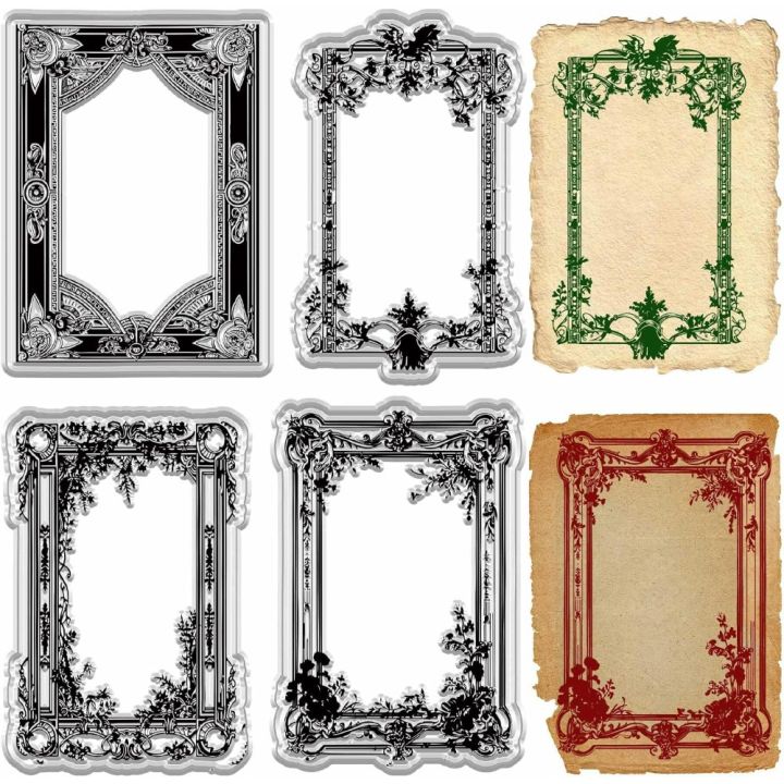1pc Frame Clear Stamps Label Transparent Clear Silicone Stamp Seal ...