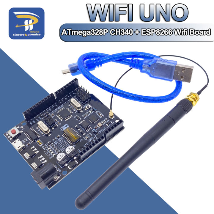 UNO+WiFi R3 ATmega328P+ESP8266 CH340 (32Mb memory) 6V-9V USB-TTL CH340G For Arduino NodeMCU ...