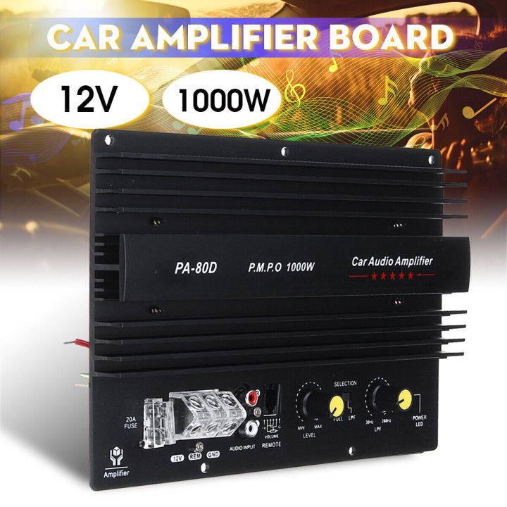 PA-80D 12V Universal 1000W Amplifier Board Mono Car Audio Power ...