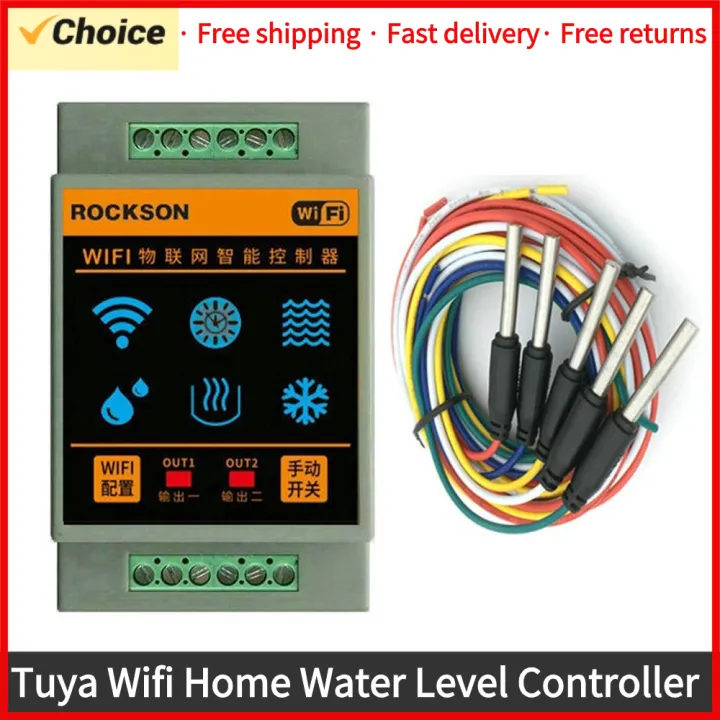 WF96L Tuya WIFI Water Level Controller Intelligent Sensors Home Water-level Alarm Device ...