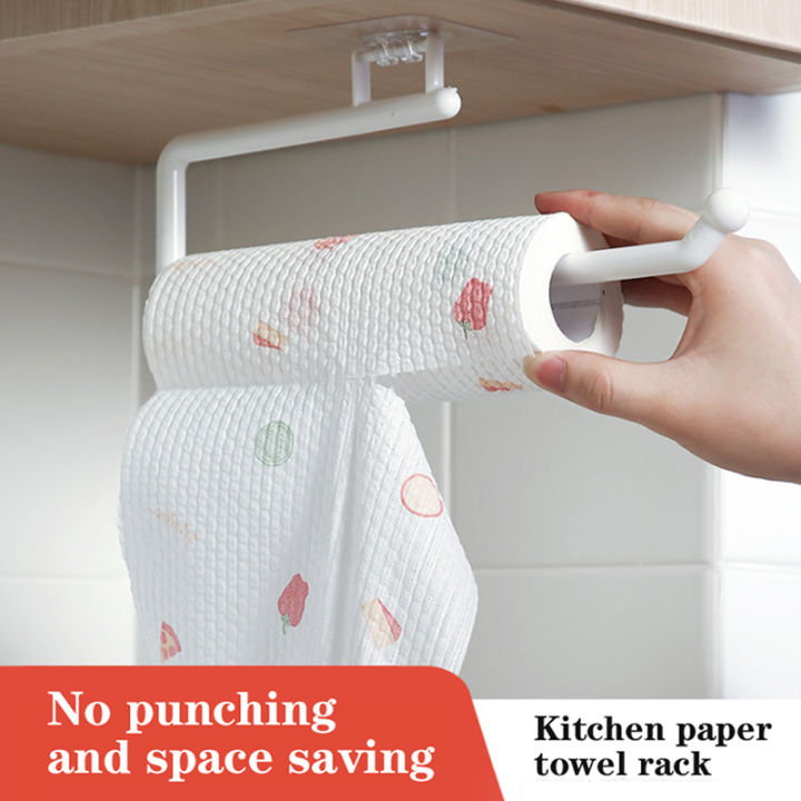 Metal Under Cabinet Paper Roll Rack Towel Holder Tissue Hanger Kitchen ...