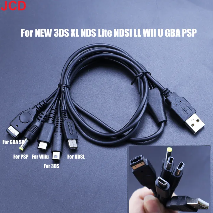 JCD 5 in 1 USB Charging Cable For New 3DS XL NDS Lite NDSI LL WII U ...