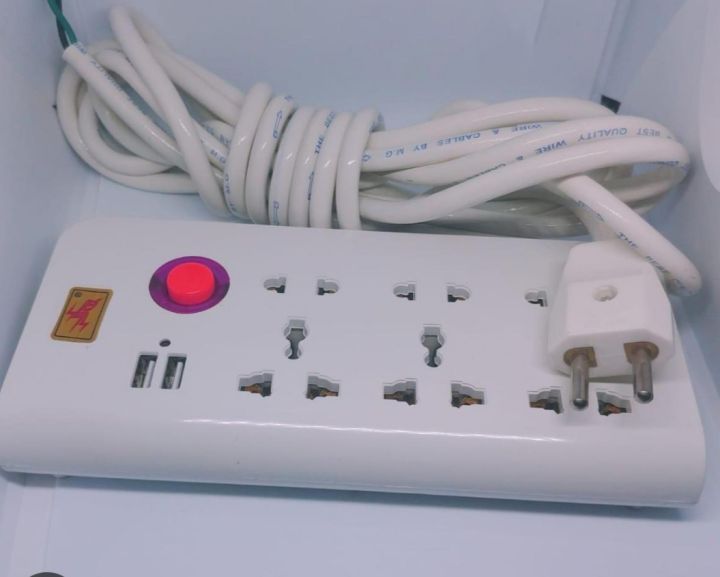 Heavy Duty Extension Board with USB Fast Charging | Long Wire Extension ...