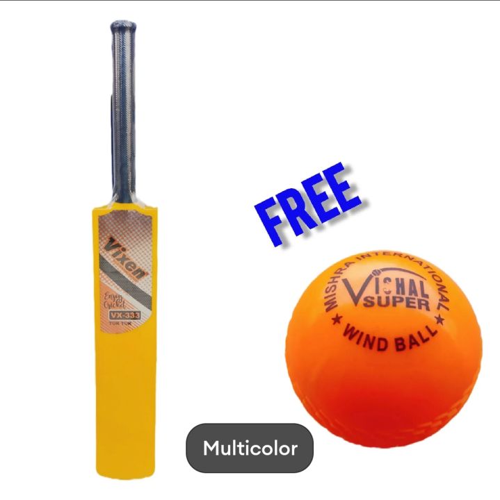 Vixen Plastic Cricket Bat VX-333 With Free 1 Piece Wind Ball ( Practice ...