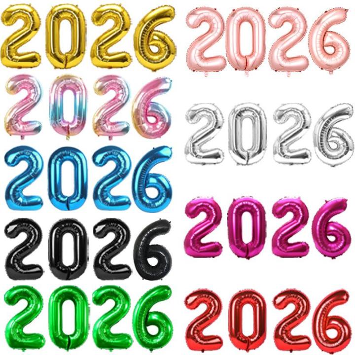 1PCS Number 2026 Digit Balloon Colorful Foil Balloon 16inch Retro ...