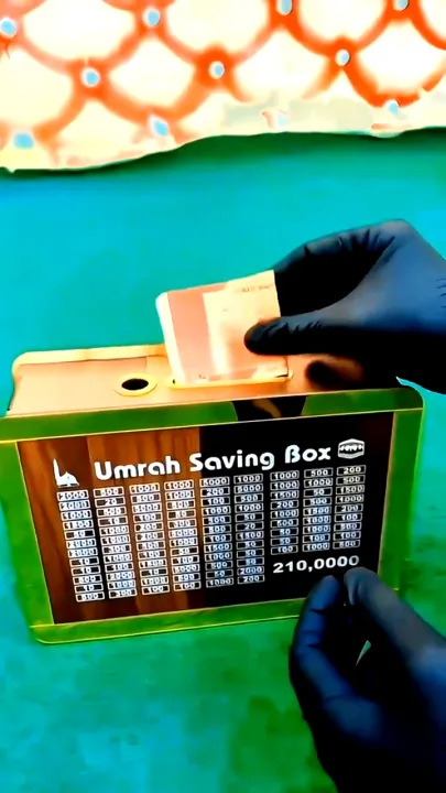 Acrylic Golden Umrah Saving Wooden Box I Umrah Saving Box I Saving Box ...