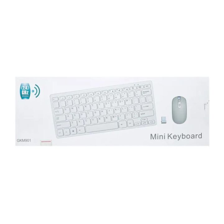 GKM901 Ultra Slim Wireless 2.4GHz Mini Keyboard and Mouse Set with USB ...