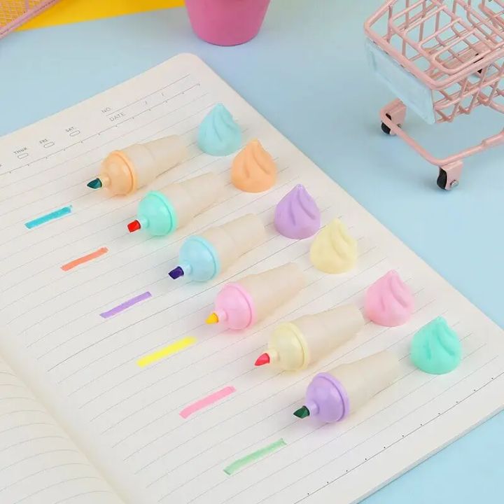 HOT DEAL NO1 2 PCS of highlighter Cute highlighter ice cream Con ice ...