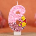 Yellow Cartoon Cute Bear Digital Candle Number 0-9 Kids Birthday Cake ...