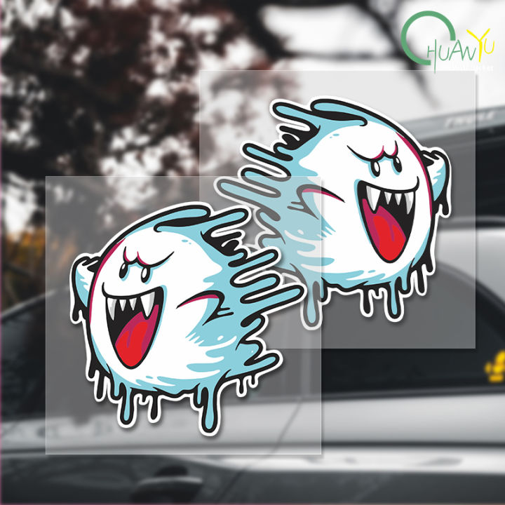 Melting Ghost Left and Right Motorcycle Helmet Stickers Motocross Body ...
