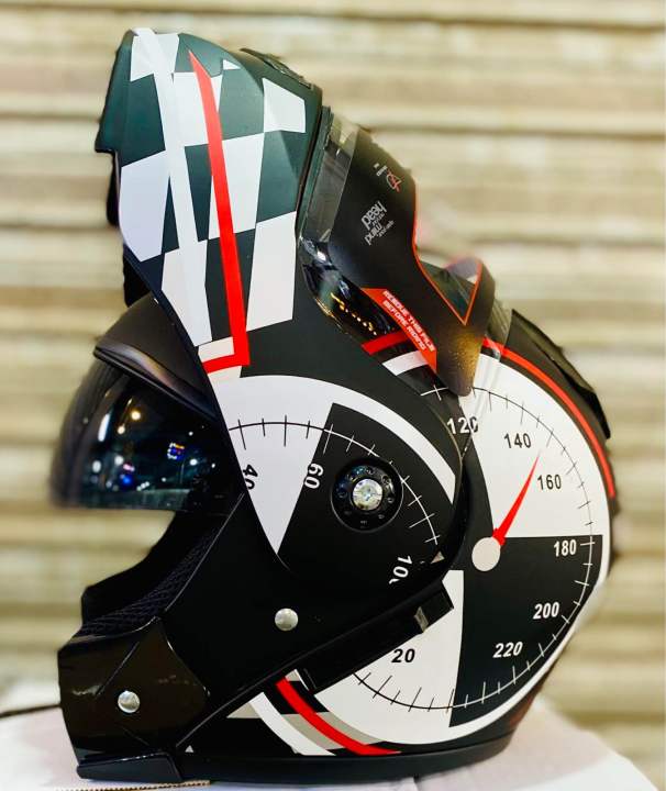 Vector Flip Up Duel visor 3 in 1 helmet for Bike , pure ABS shell , Non ...