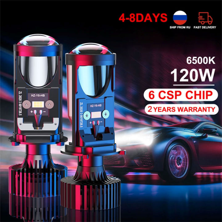Y6D H4 LED Headlight Canbus Car Lamp Mini Projector Lens Automobles ...