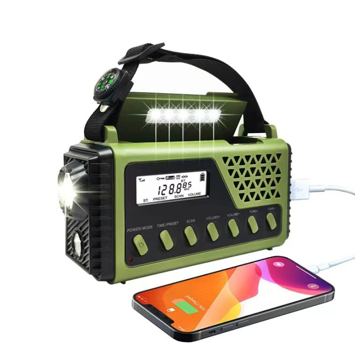 Crank Charging Emergency Radio with 10000mAh Power Bank, AM/FM/SW ...