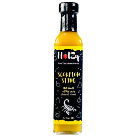 Hotzy 250ml Scorpion Sting Hot Sauce made with Mango- A rich Mango based Hot sauce made with ...