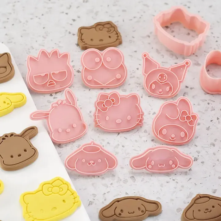 Hello Kitty Cartoon Cookie Cutter Set Sanrio Cute Figure Kuromi ...