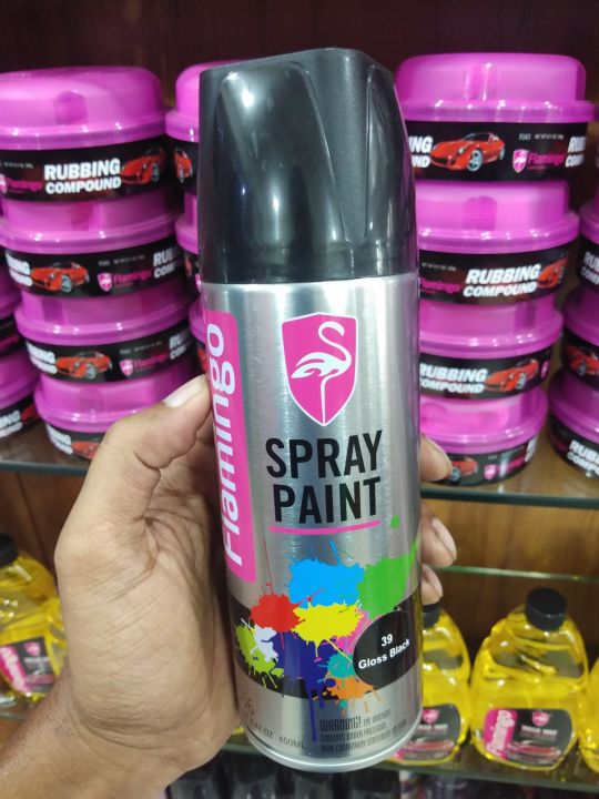 Flamingo Spray Paint Gloss Black 450ml | Daraz.com.bd