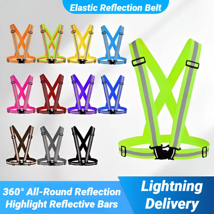 High Elasticity Reflective Safety Vests Lightweight Adjustable Elastic ...