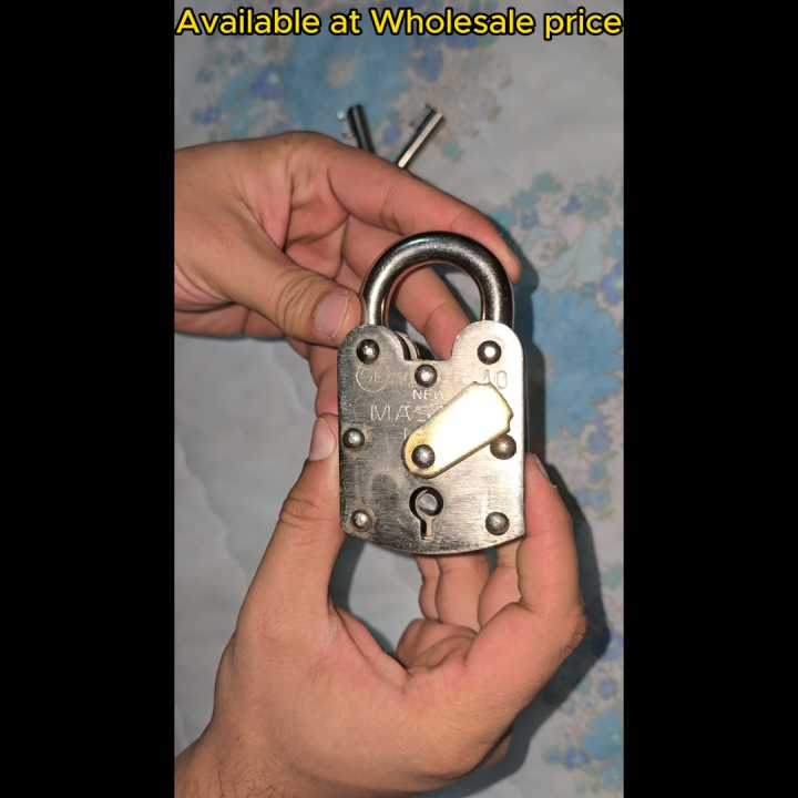 Desi Pad Lock – Heavy Duty Steel/Brass Tala – 4 Levers, 3 Keys – Rust ...