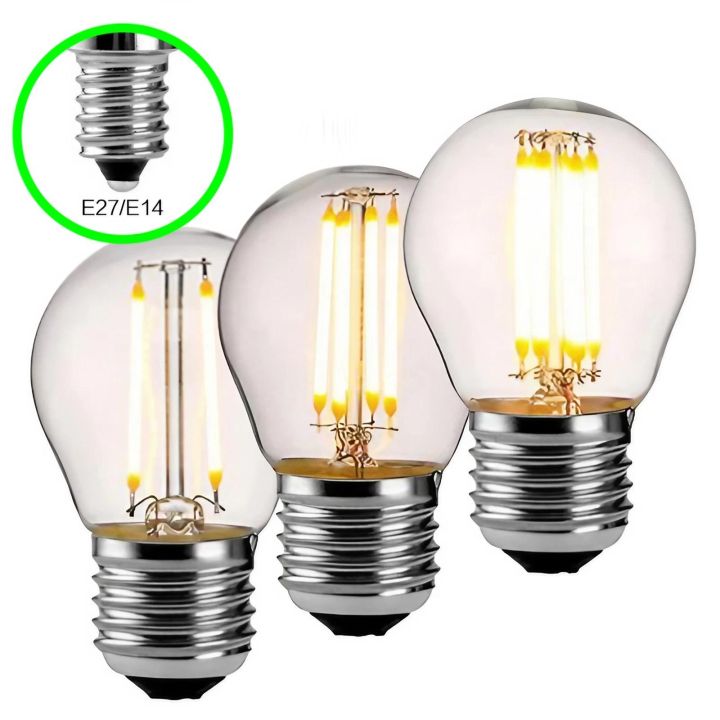 STONEGO E27 E14 Retro LED Filament Bulb 220v Vintage Candle Glass Bulb ...