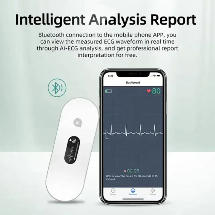 Portable ECG Monitor OLED Bluetooth EKG Cardiaco Heart Monitoring ...