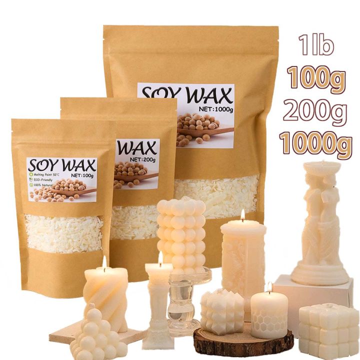 1Lb,100g,200g,1Kg Pure Soy Wax Paraffin Raw Material DIY Natural ...
