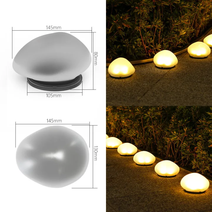 Frosted Glass Solar Ground Light Outdoor Solar Pebble Lamp Wireless ...