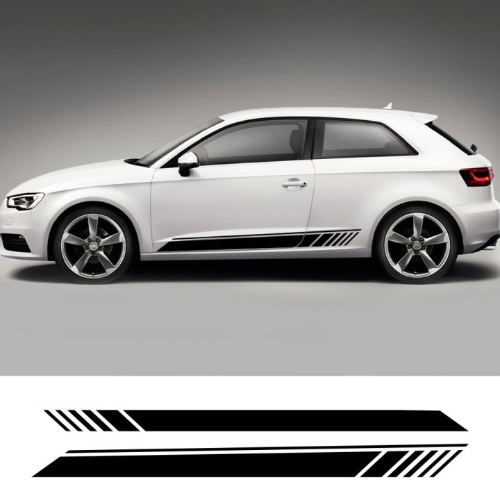 Car Door Stripes Sticker Side Skirt Racing Sport Decals Exterior ...