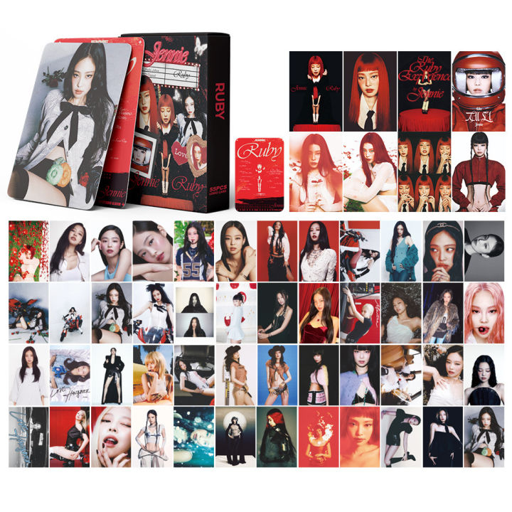 55pcs JENNIE 1ST Studio Album RUBY support LOMO card ROSE APT small ...