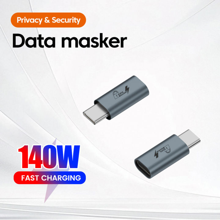 USB A/C male to USB A/C Female Data Blocker Anti Hacking Charge Adapter ...