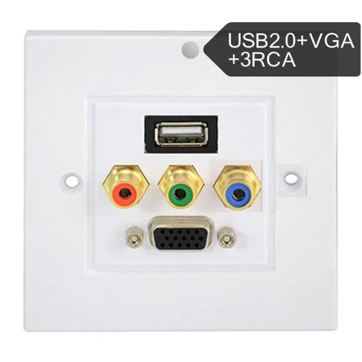 USB2.0 RCA VGA Wall Plate RCA VGA USB 2.0 Wall socket VGA Usb RCA panel ...
