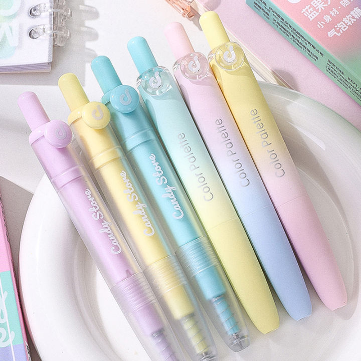3 Pcs/Set Mini Short Portable Retractable Gel Pens Gradient Candy ...