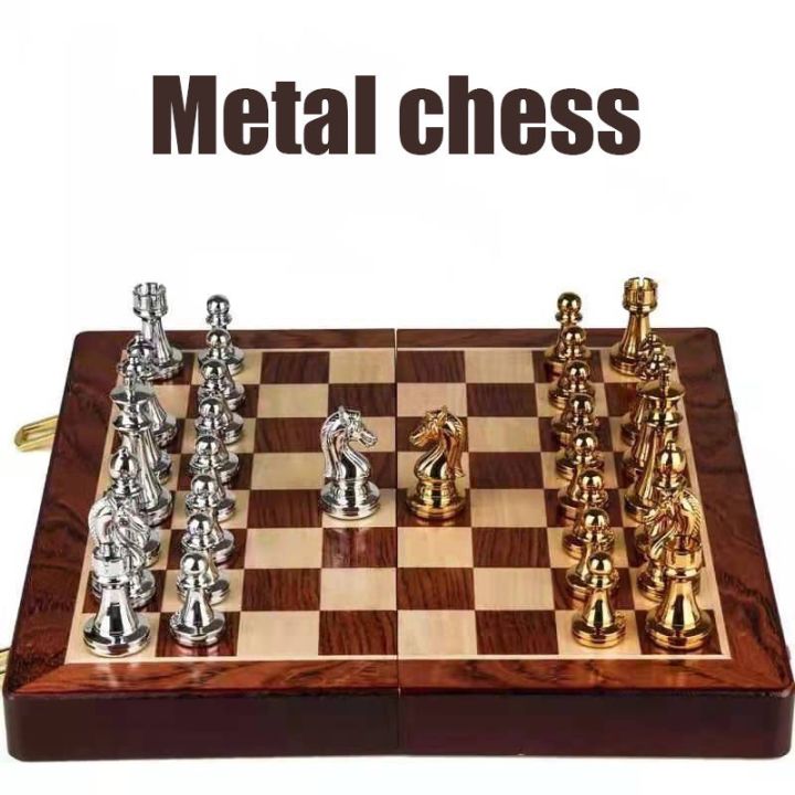 International Chess Set Folding Chess Board Storage Box Travel Game ...