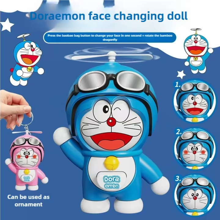 Doraemon Face-changing doll Keychain pendant School bag ornaments ...