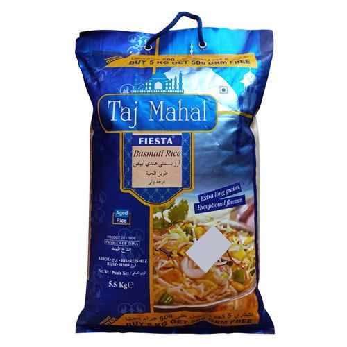 Taj Mahal Fiesta Basmati Rice 5kg Pack with 500g Free | Daraz.lk