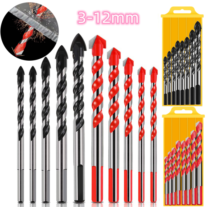 8PCS Multifunctional Triangle Drill Bit Diamond Drill Set Ceramic Tile ...
