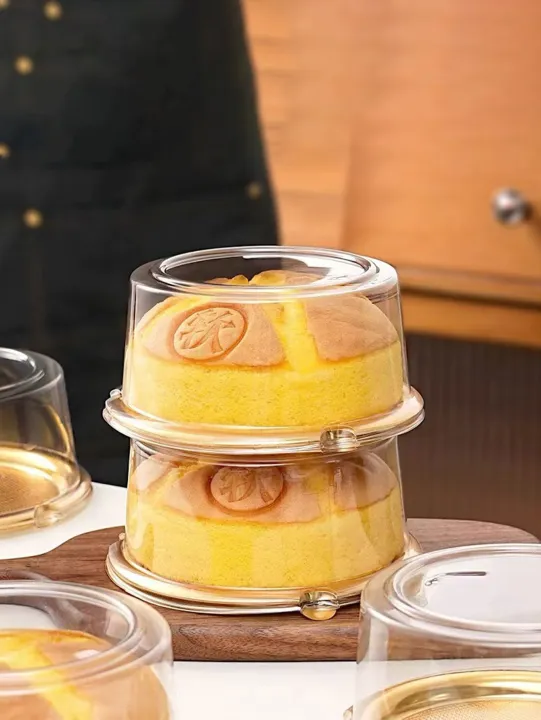 Cheese Chiffon Cake Box Packaging Box Transparent Round Basque Dessert ...