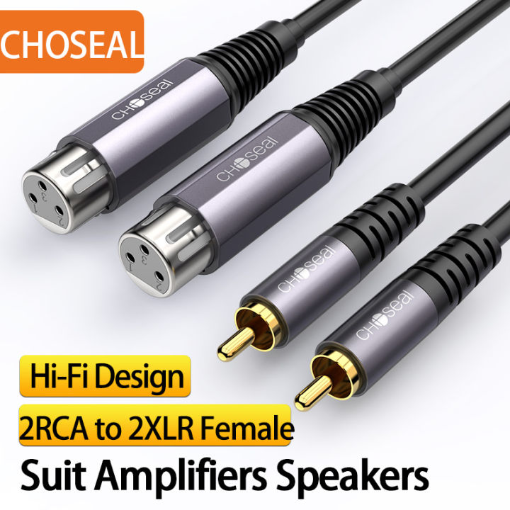 CHOSEAL 2 XLR Female to 2 RCA Male Cable HiFi Stereo Audio RCA to XLR ...