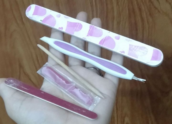 pack of five_ 1 nail shiner and buffer, 1 cuticle fork, 2 pc/piece mini ...