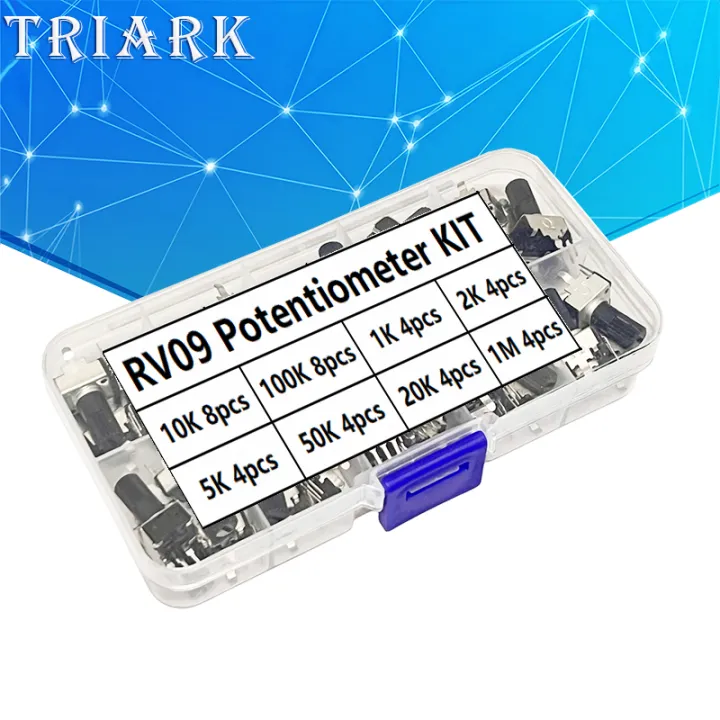 RV09 Kit Vertical 12.5mm Shaft 1K 2K 5K 10K 20K 50K 100K 1M 0932 ...